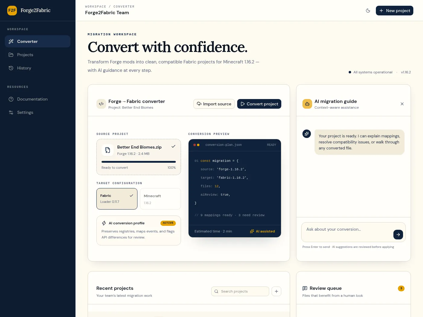 Forge2Fabric AI Converter