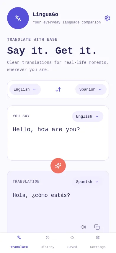 LinguaGo Translator App