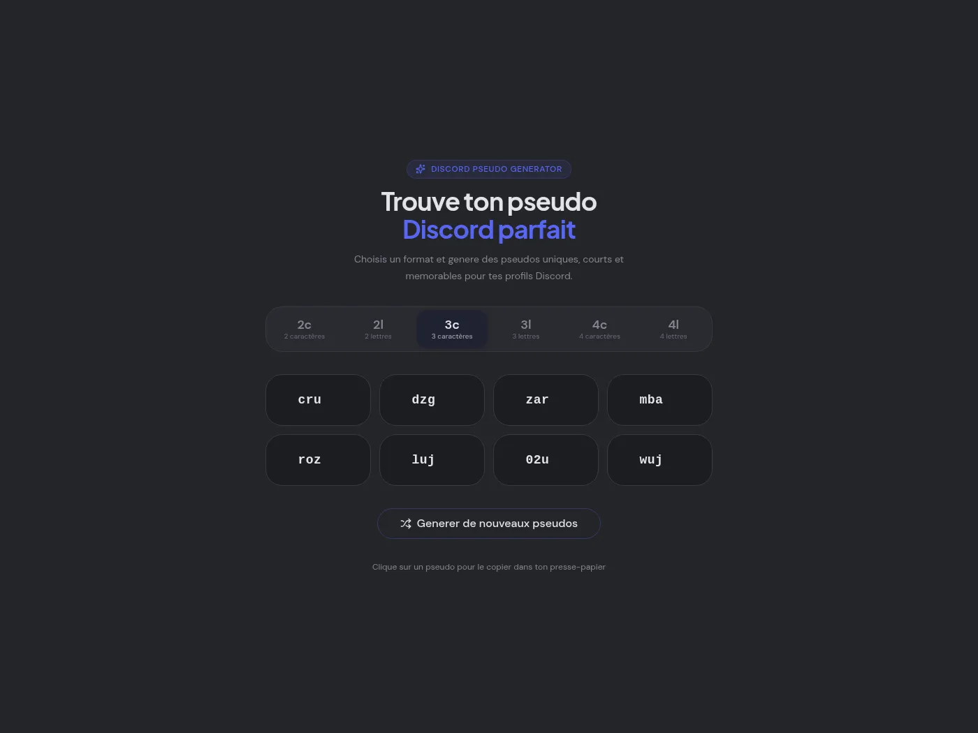 Discord Pseudo Generator