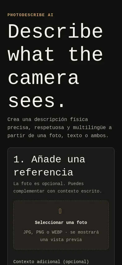 PhotoDescribe AI