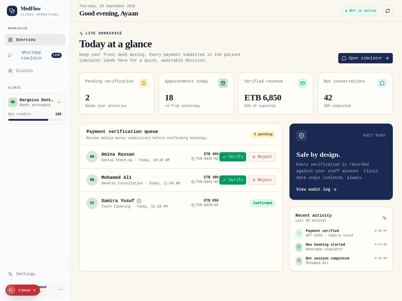 MedFlow Clinic SaaS