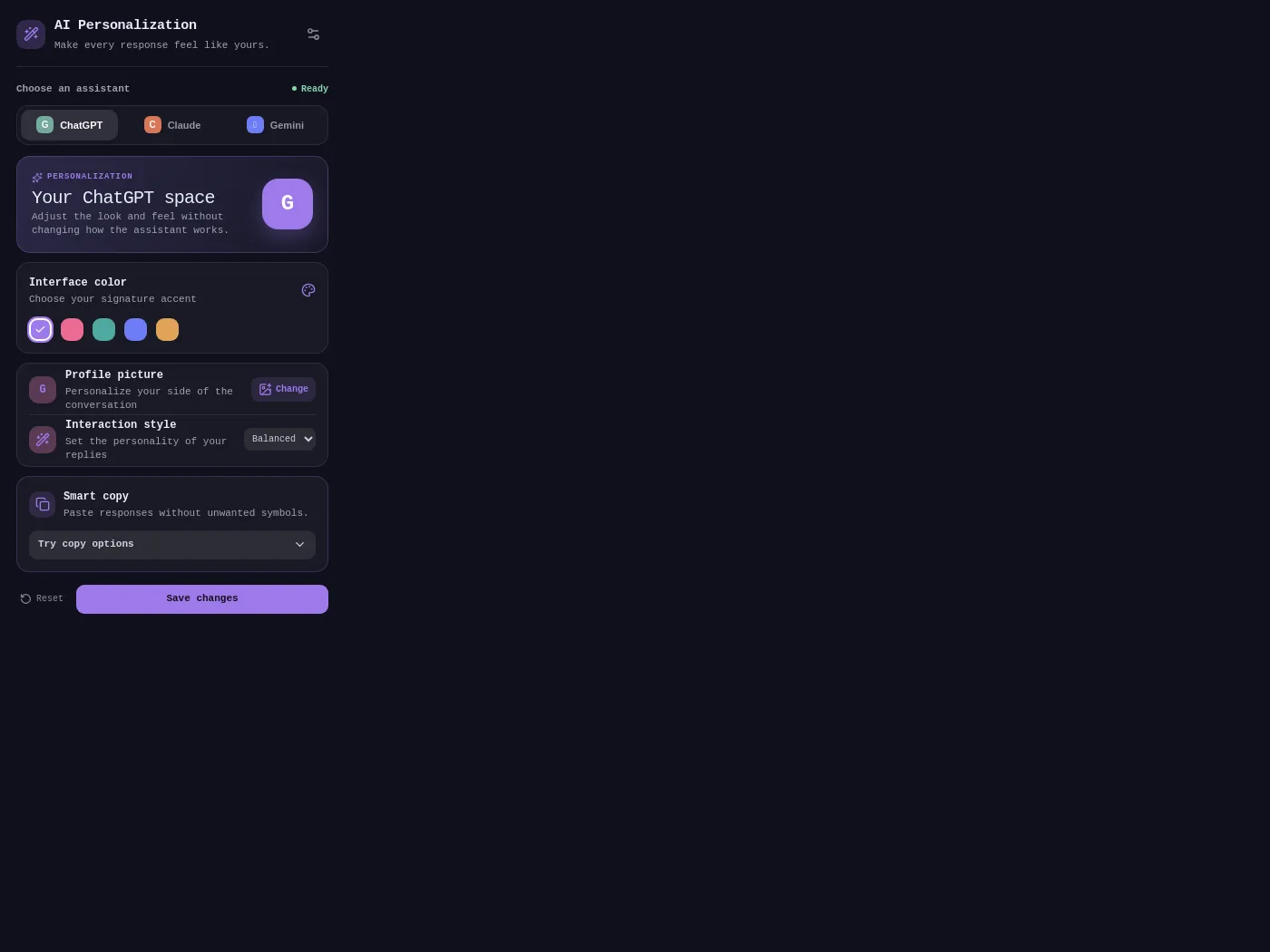 AI Personalization Extension