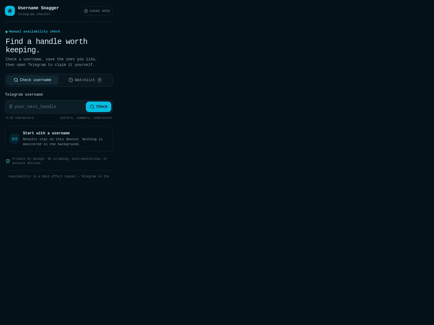 Telegram Username Checker