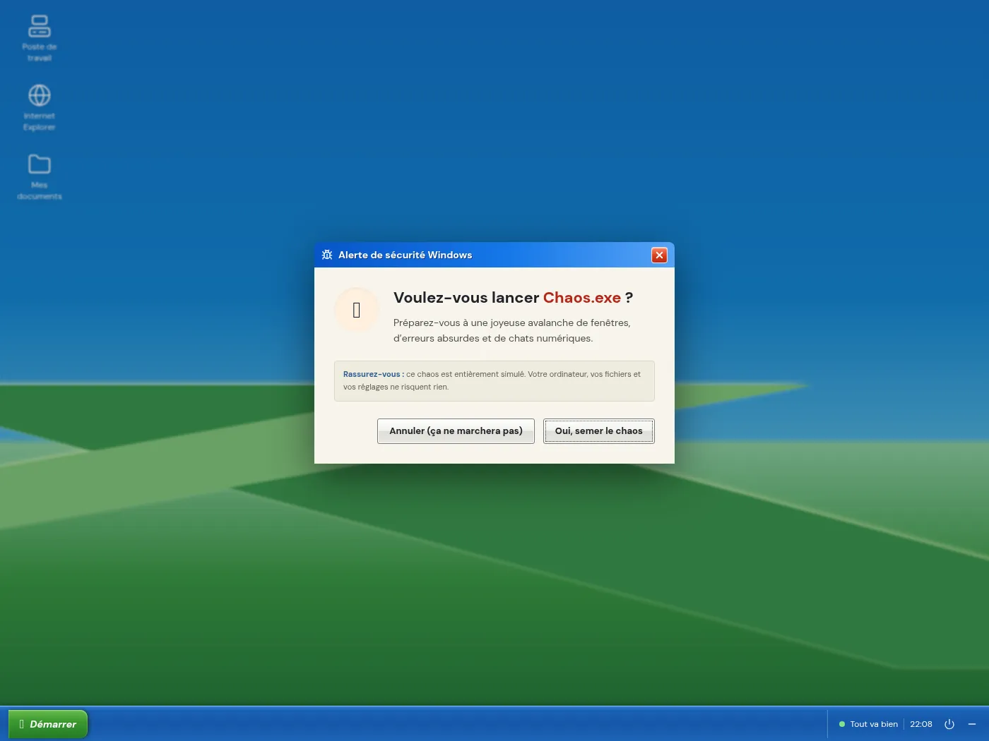 Windows XP Chaos Simulator