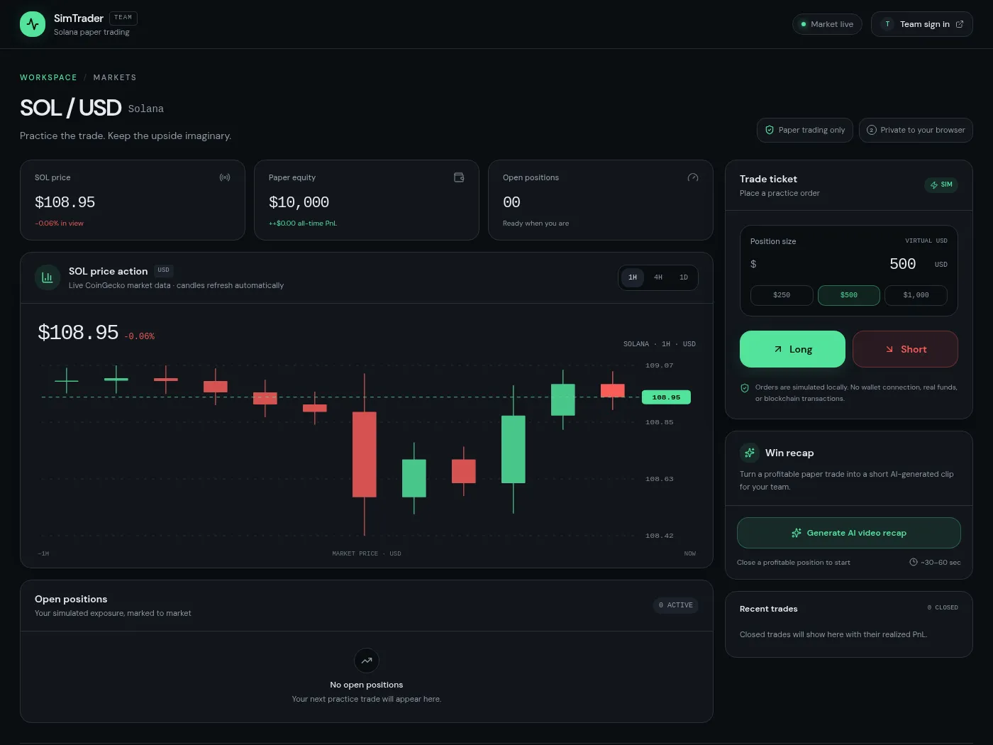 Solana SimTrader AI
