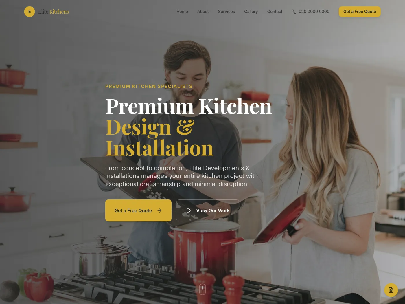 Elite Kitchens Website