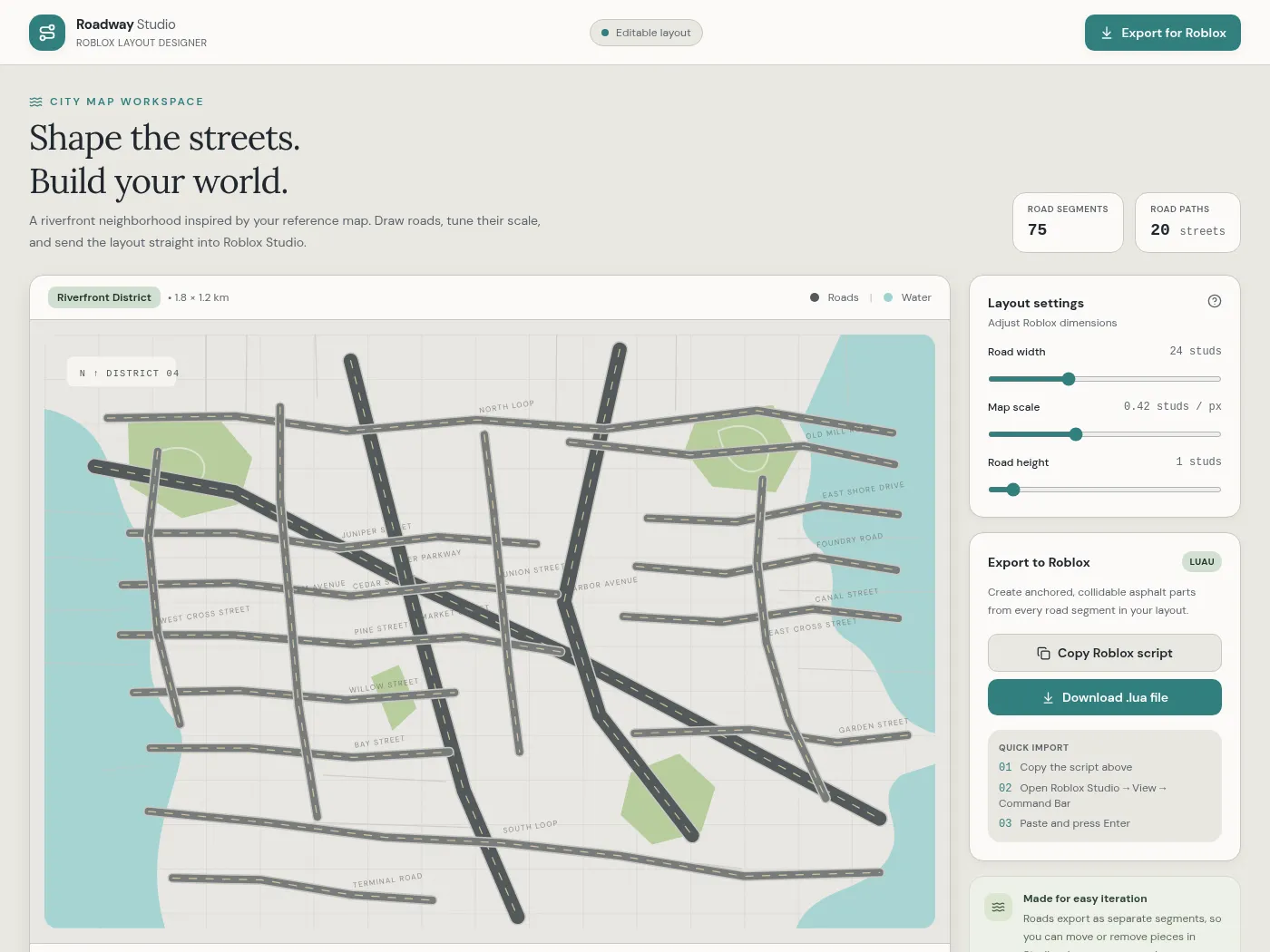 Road Layout Designer