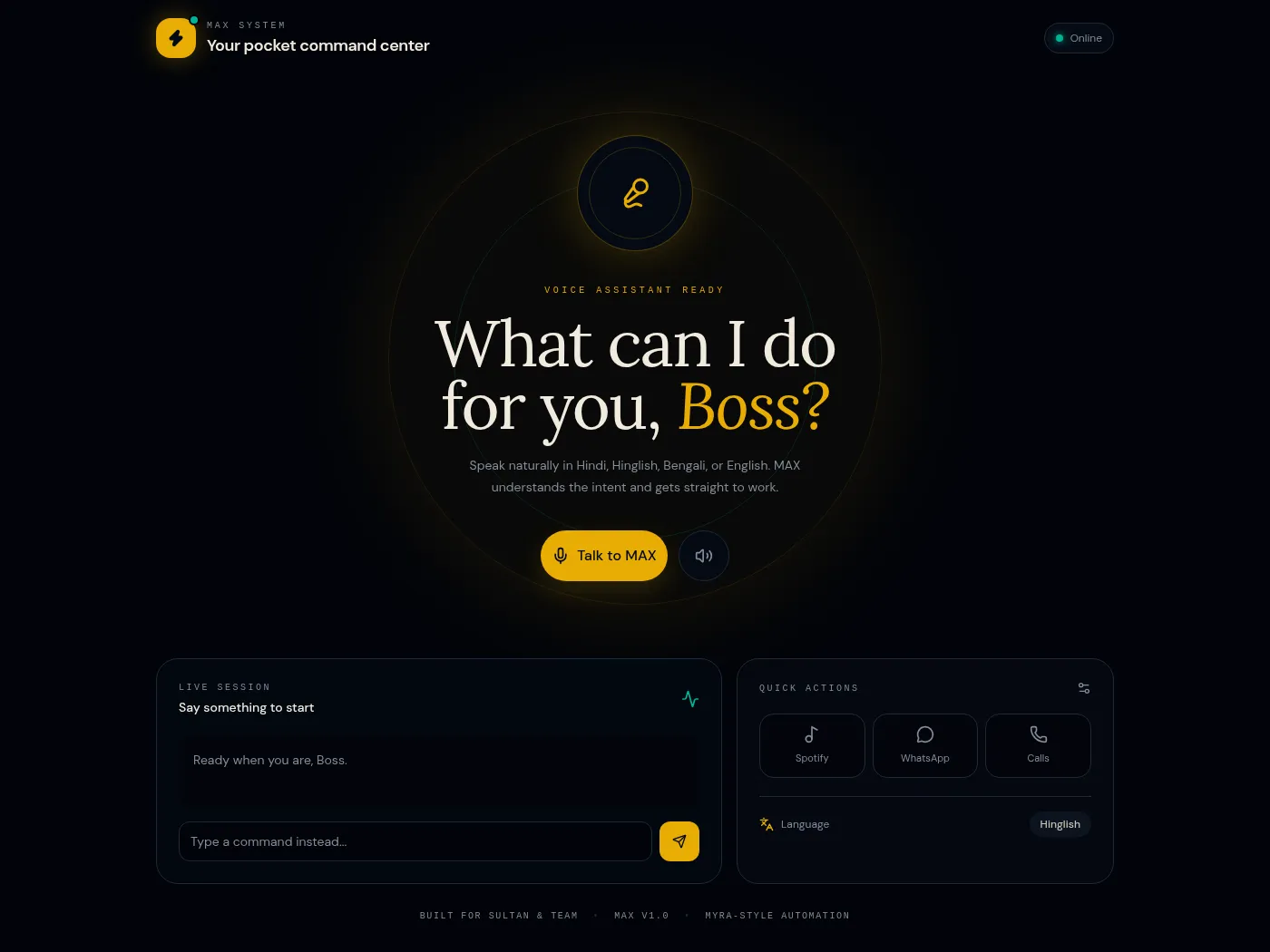 MAX AI Voice Assistant