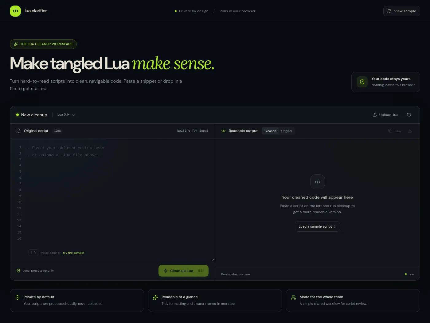 Lua Code Clarifier