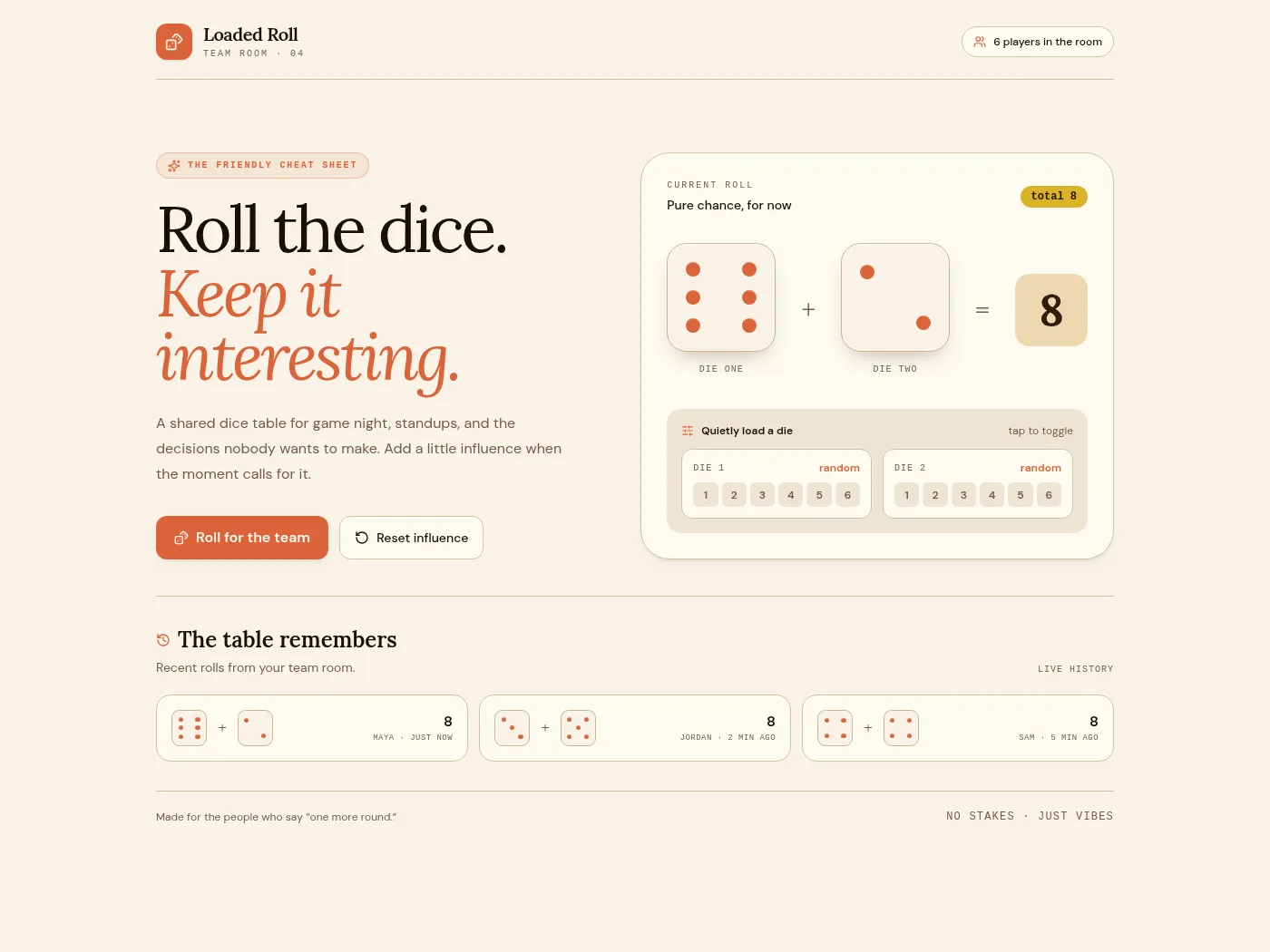 Rigged Dice Roller