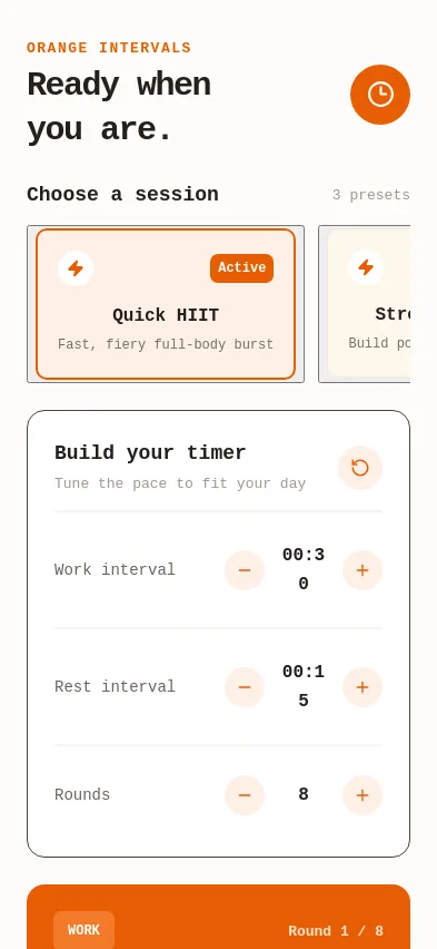 Orange Interval Timer
