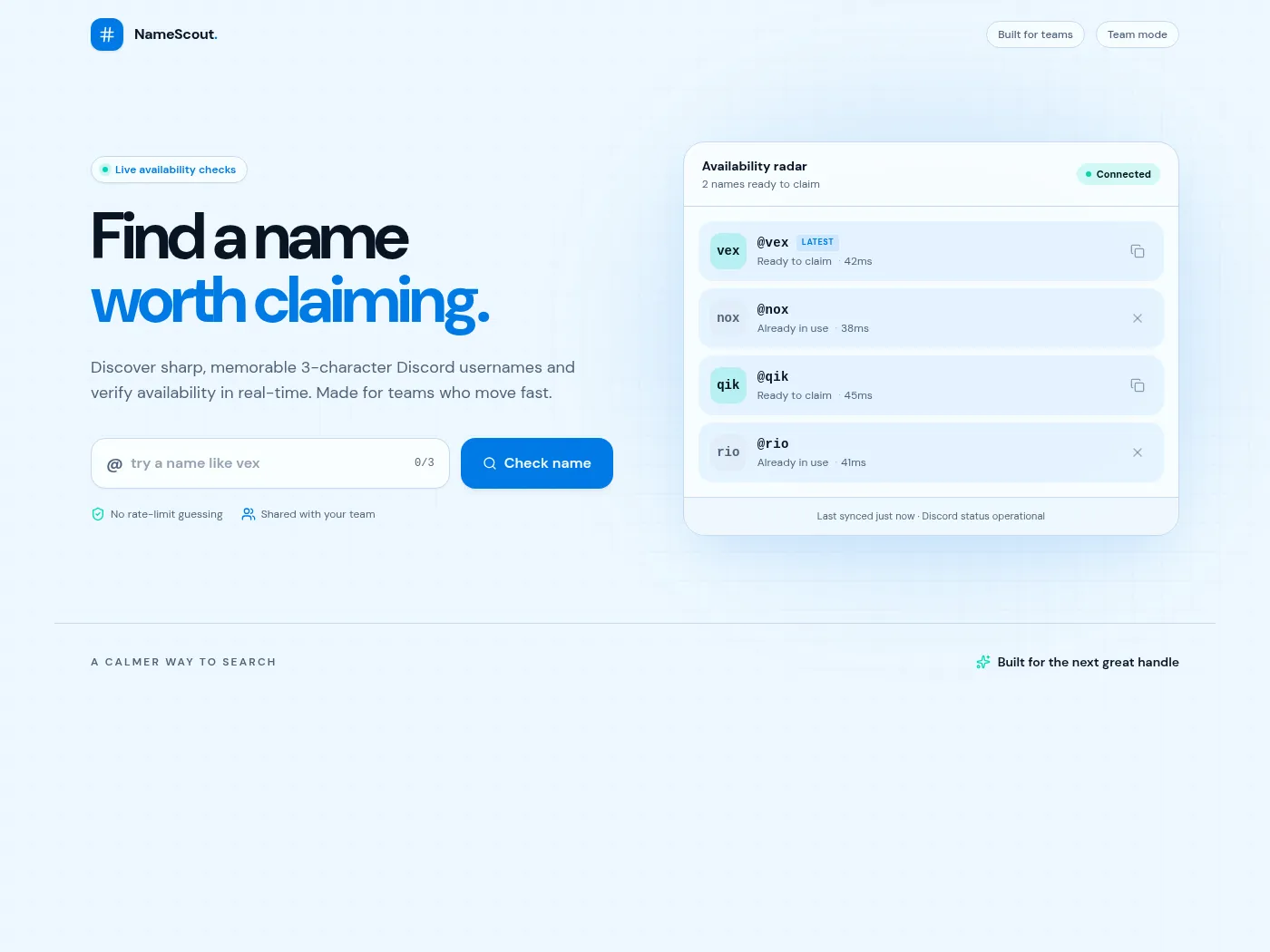 Discord Name Checker