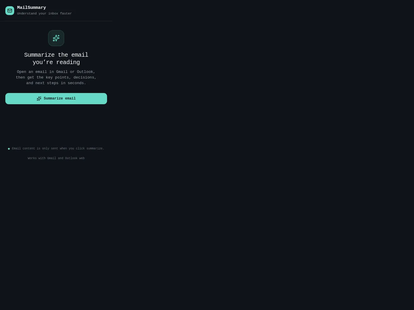MailSummary Extension