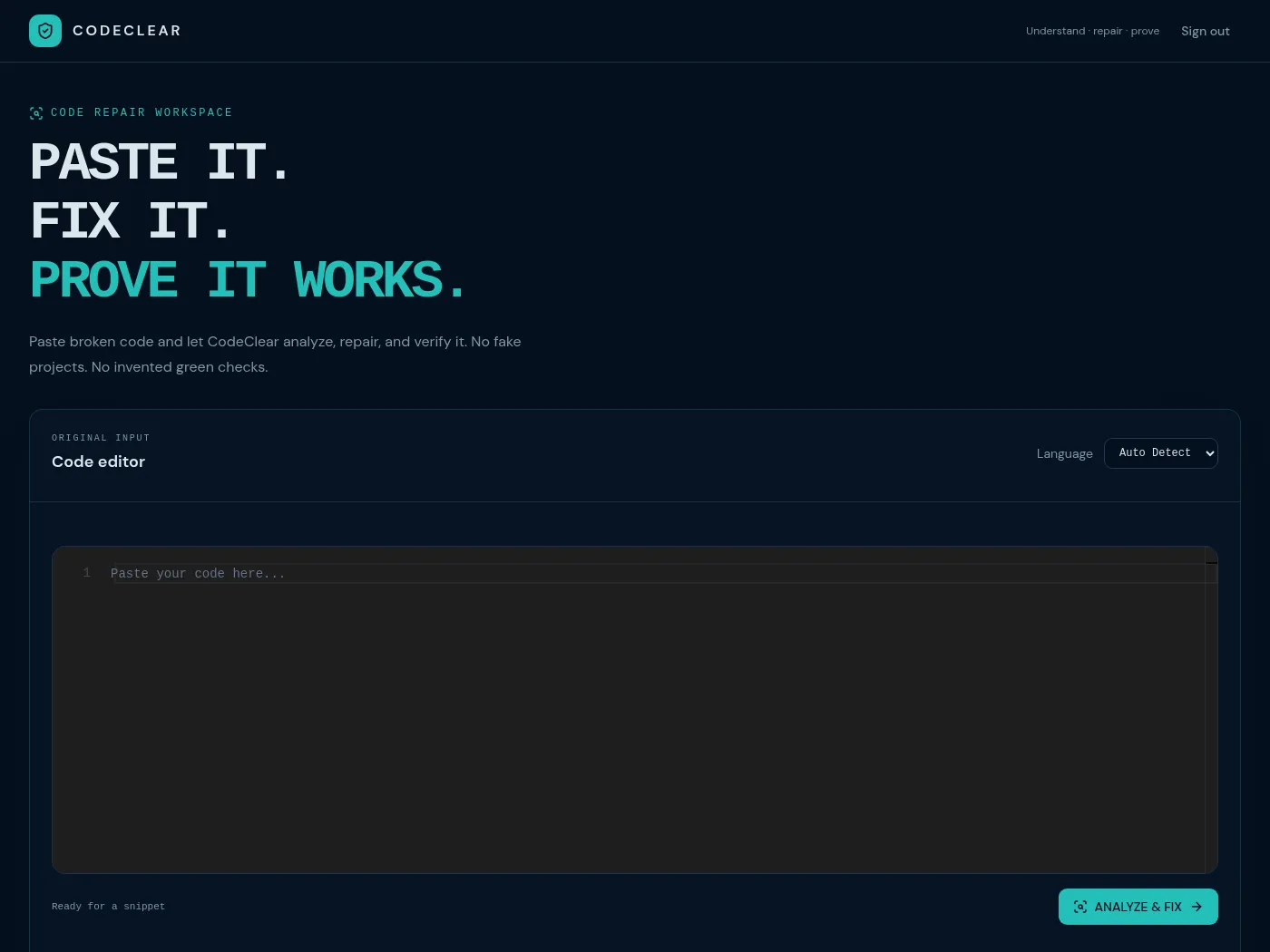 CodeClear Debug & Verify Agent