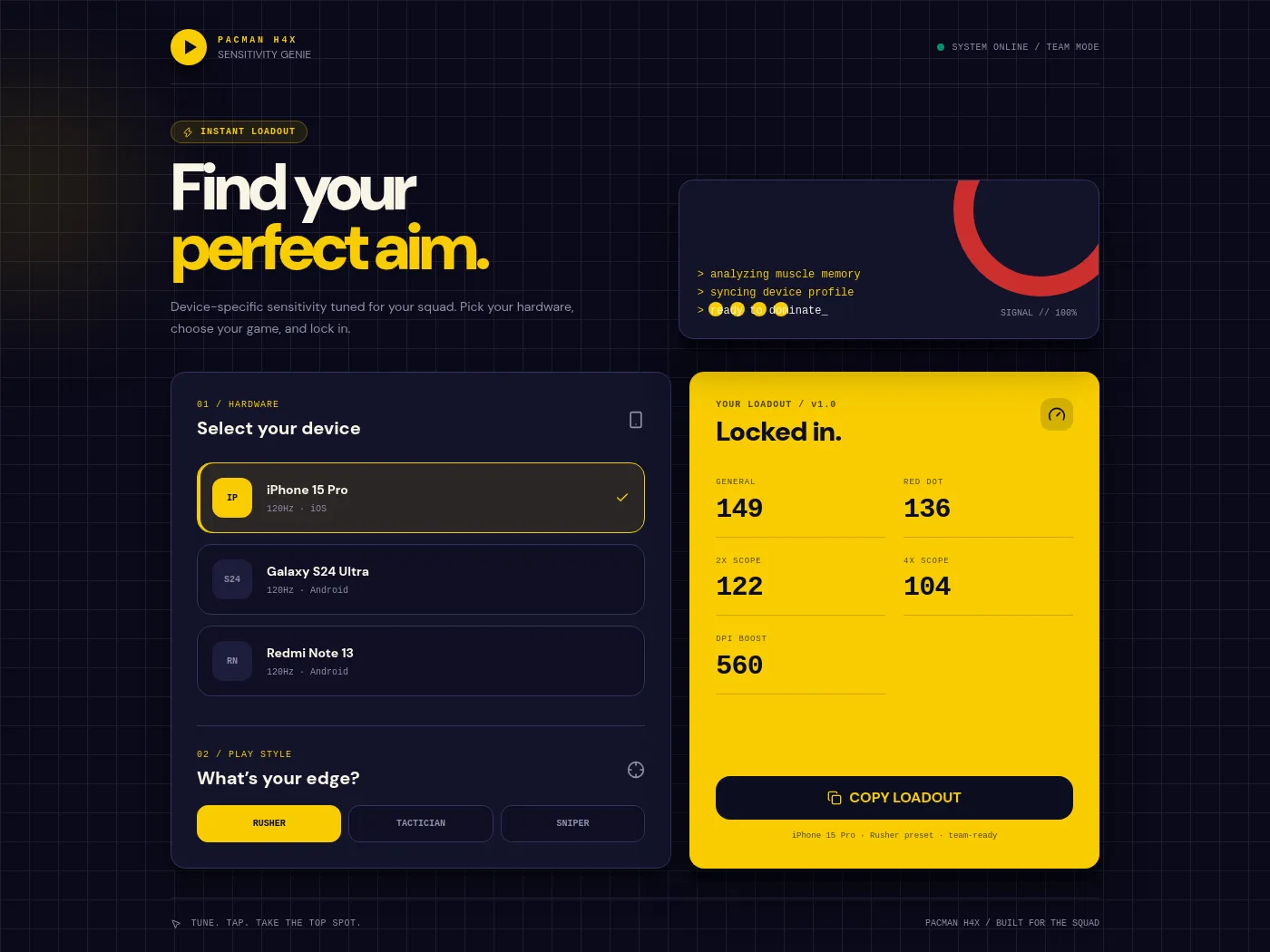 PACMAN Sensitivity Genie