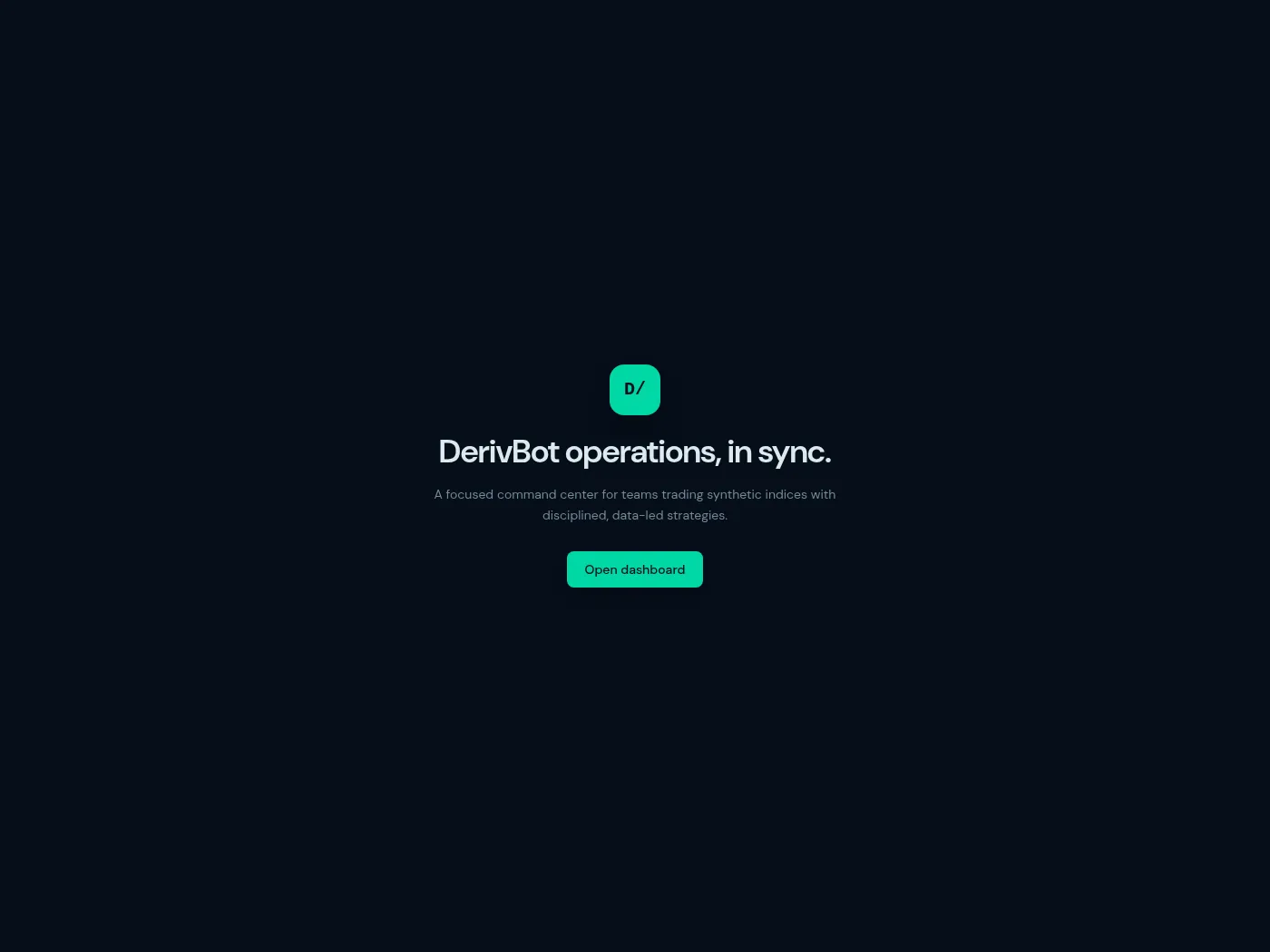 DerivBot Dashboard