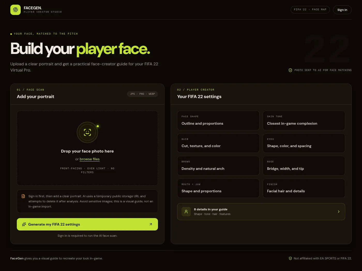 FIFA FaceGen AI