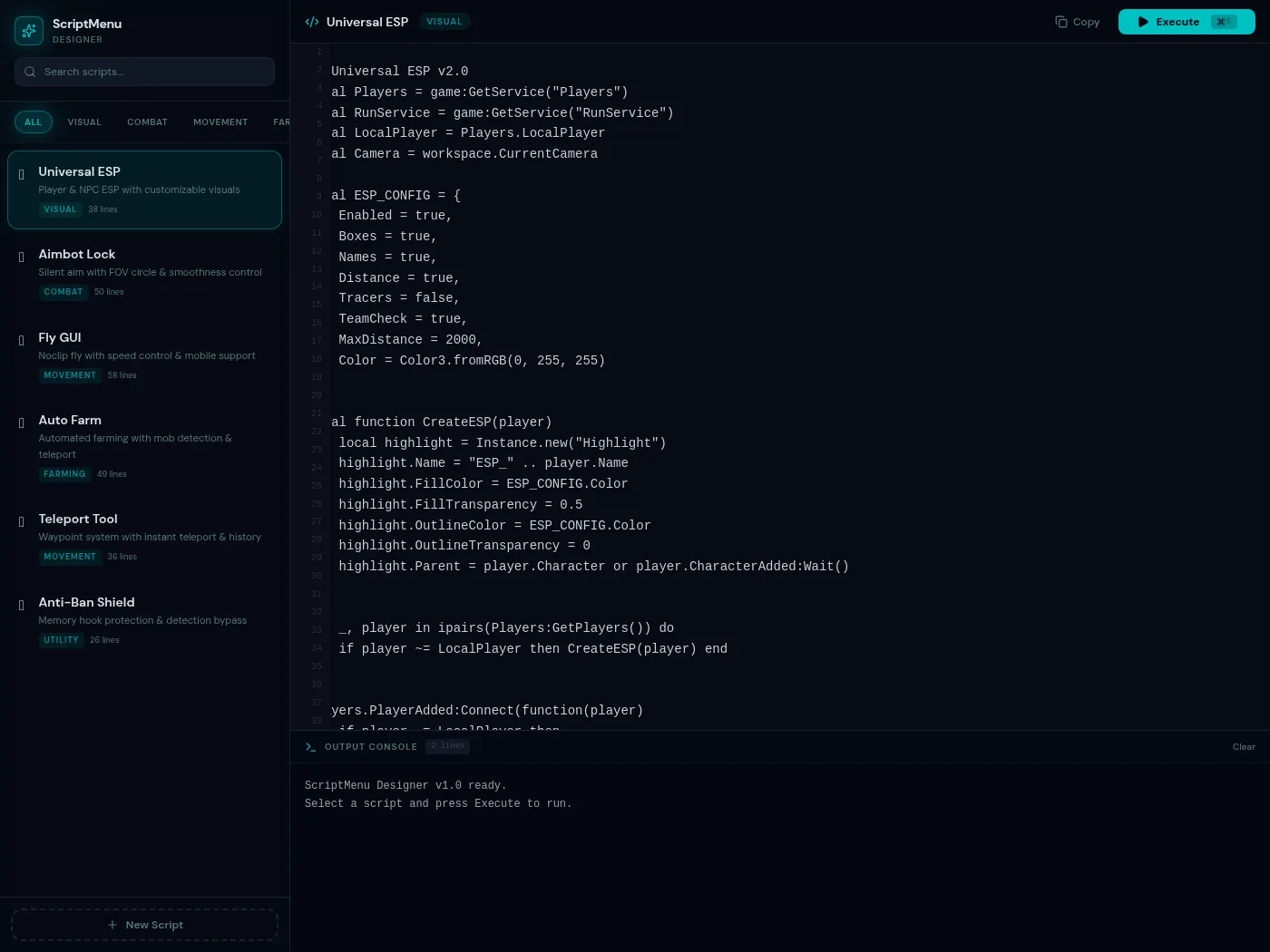 ScriptMenu Designer