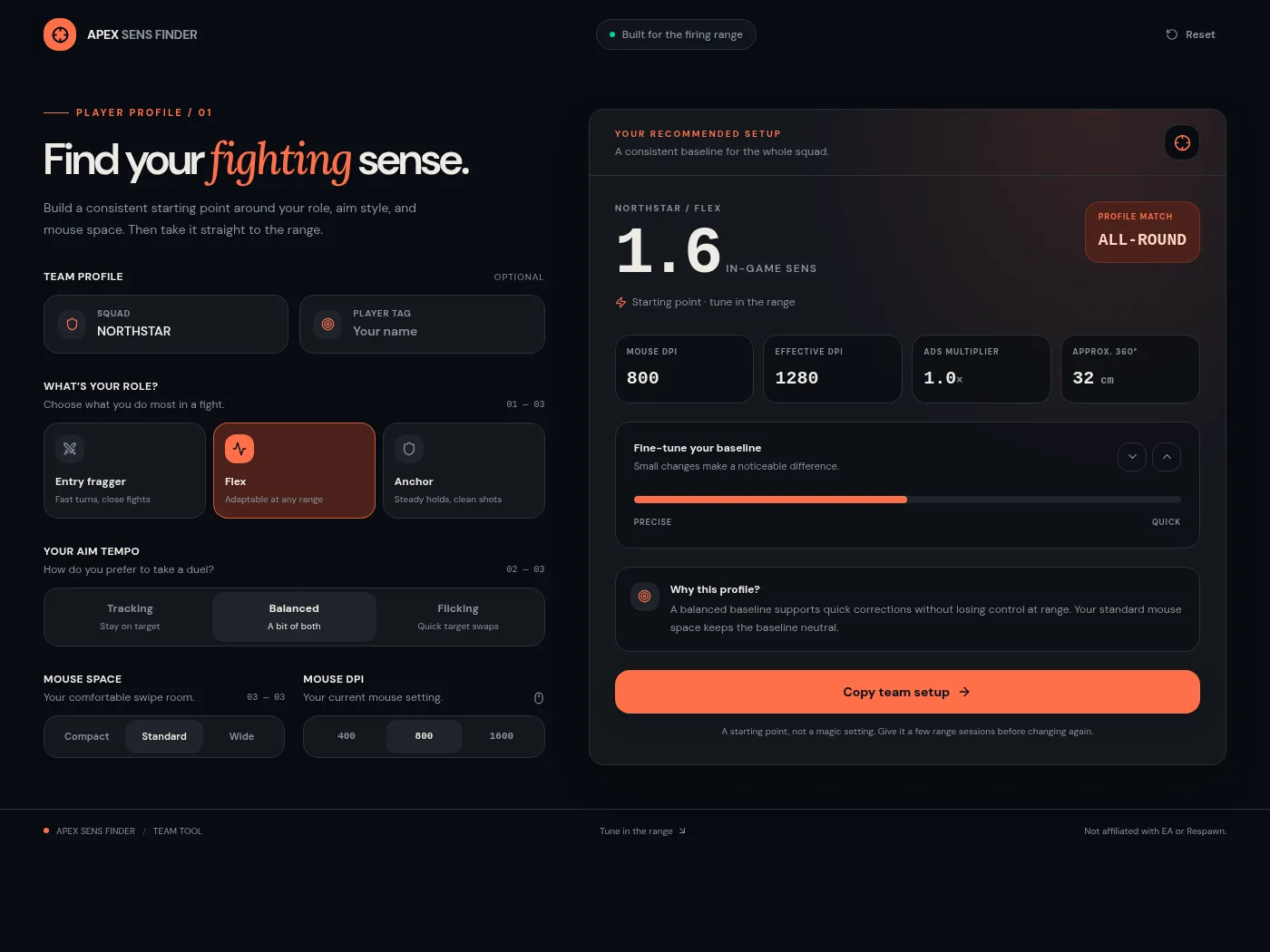 Apex Sens Finder