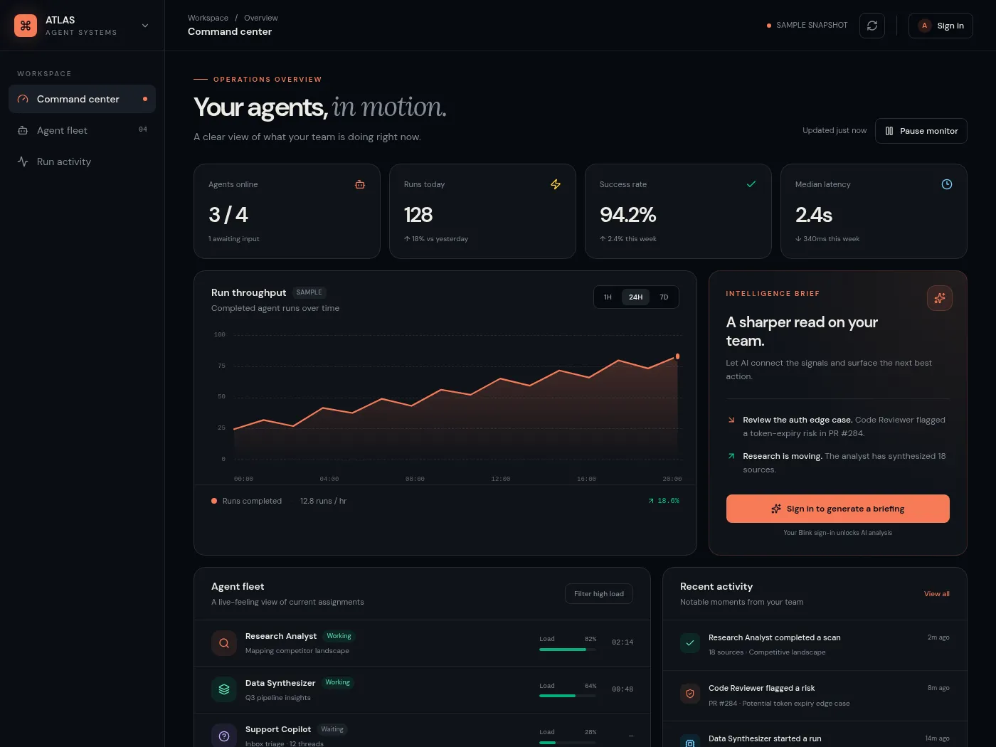 Agent Intelligence Dashboard