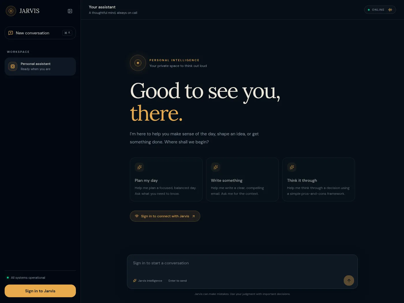 Jarvis AI Assistant Template