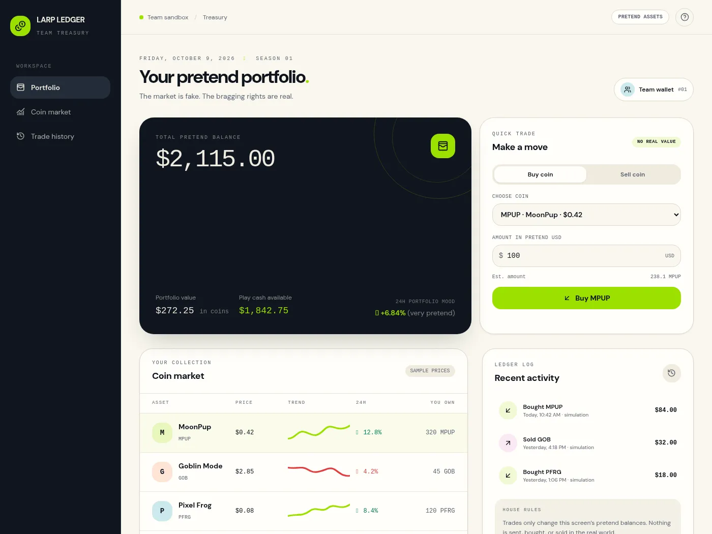LARP Wallet Simulator