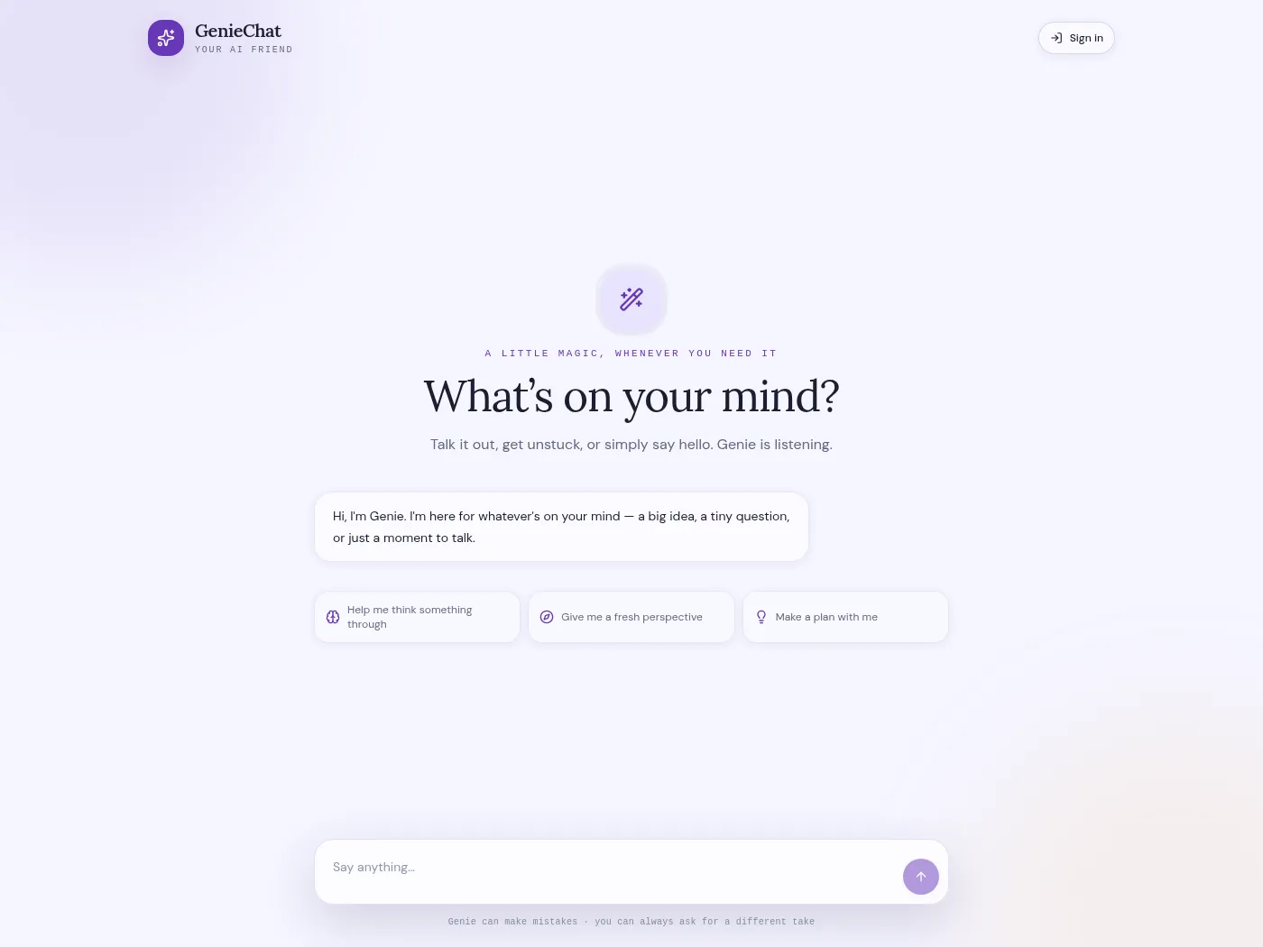 GenieChat AI Buddy