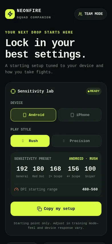 NeonFire Game Companion