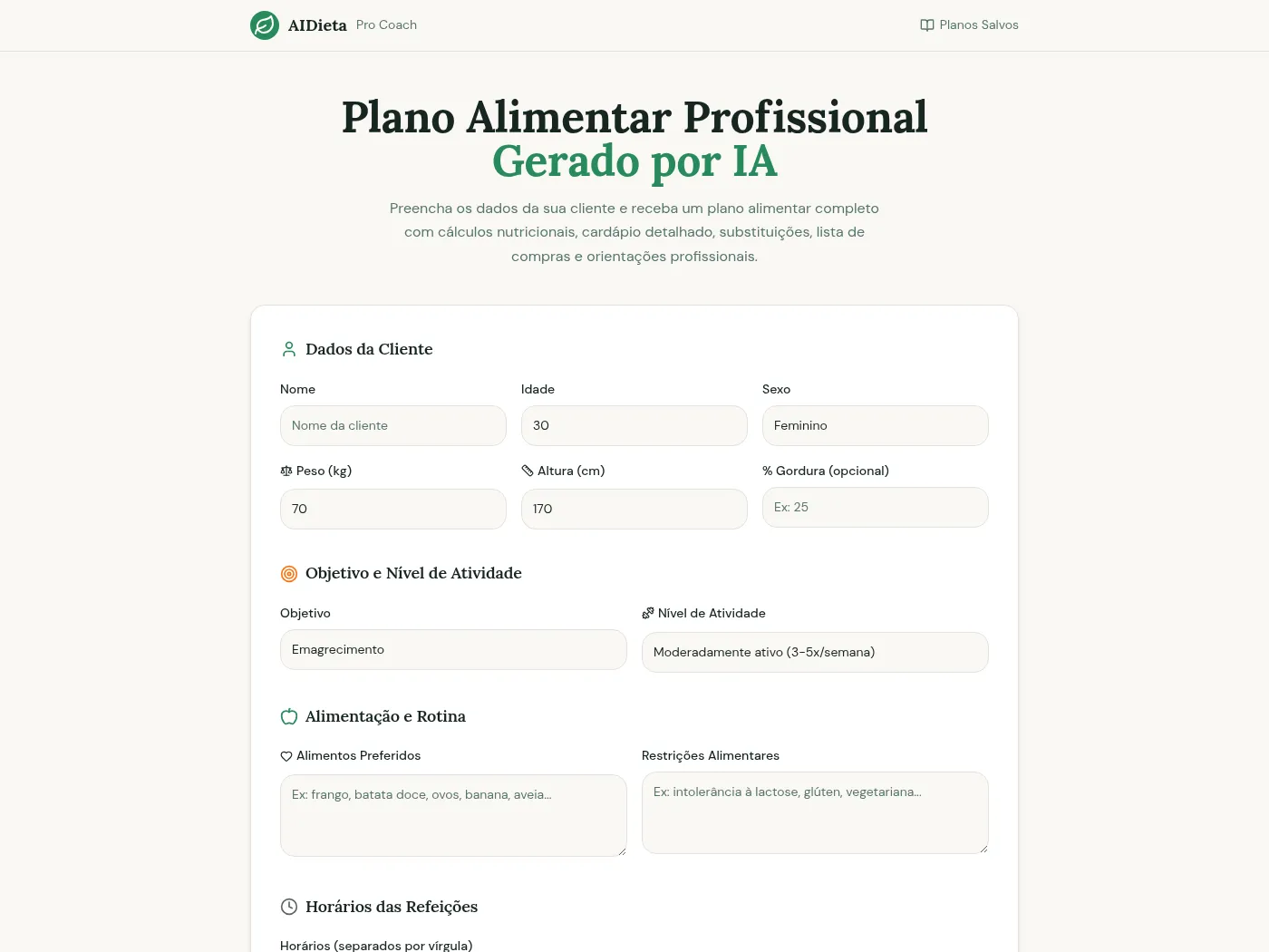 AIDieta Pro Coach