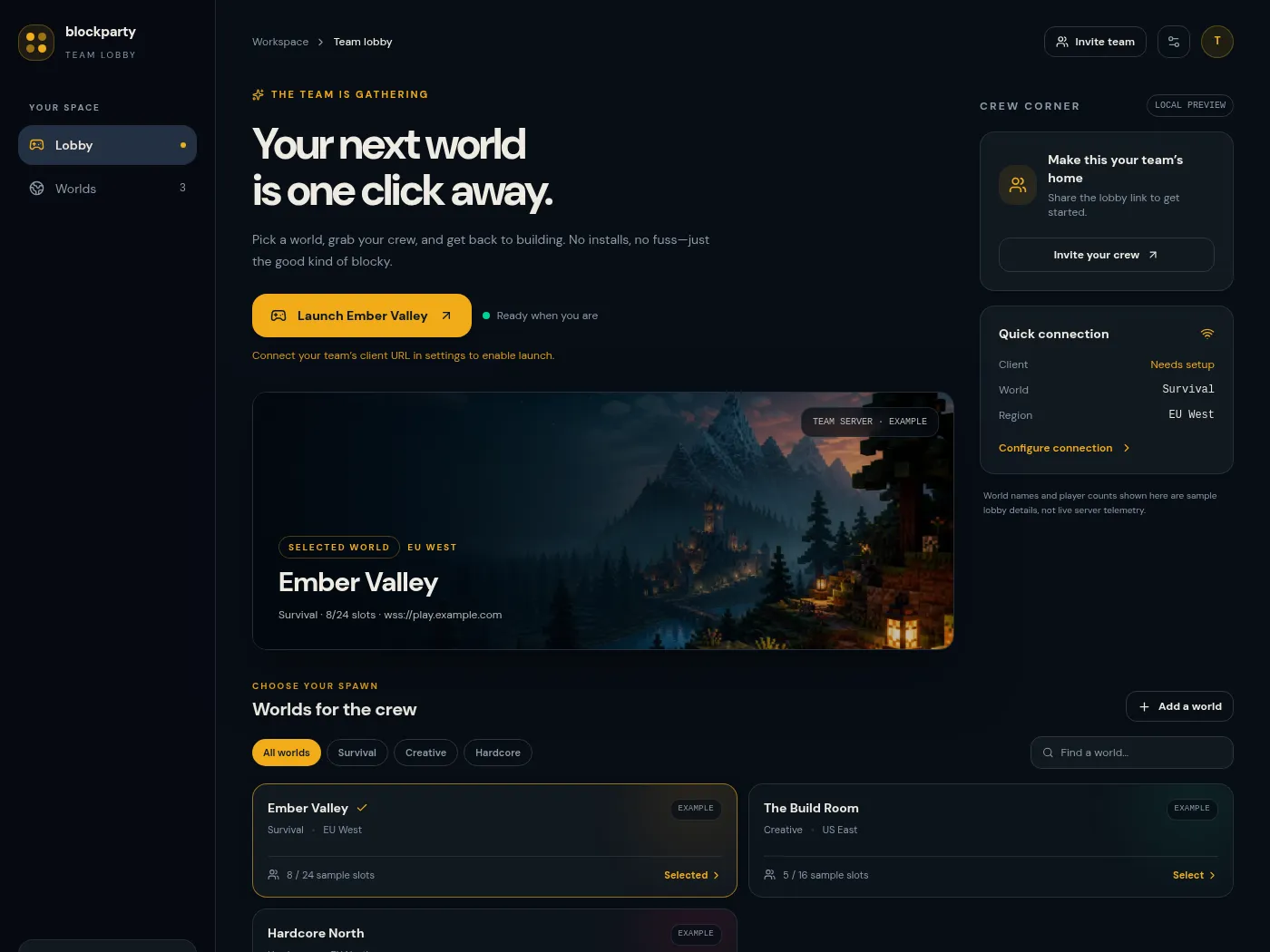 EaglerCraft Team Portal