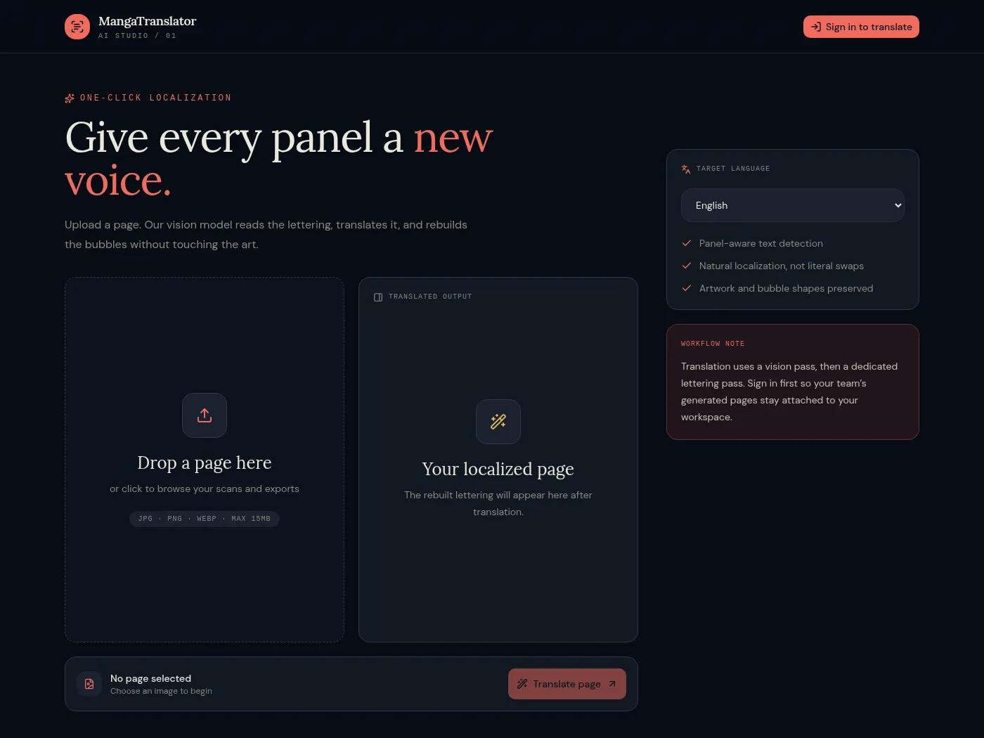 MangaTranslator AI