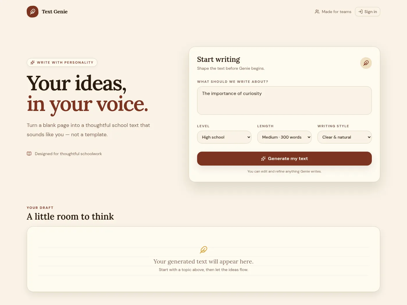 Handwritten Text Genie
