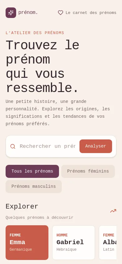 Prénom Analyzer App