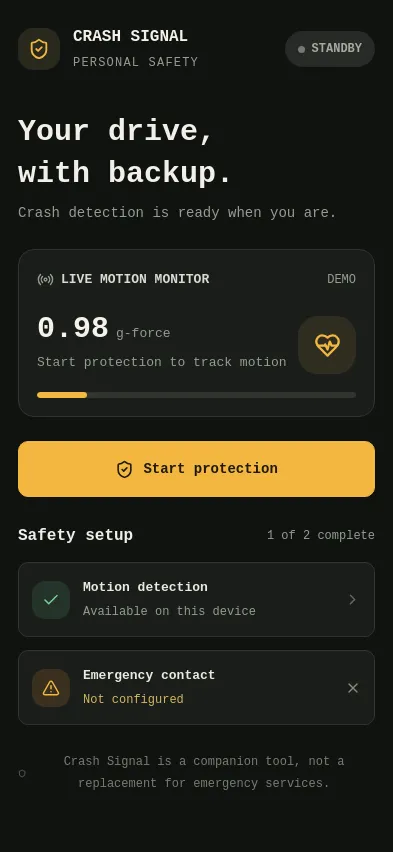 Crash Signal Alert
