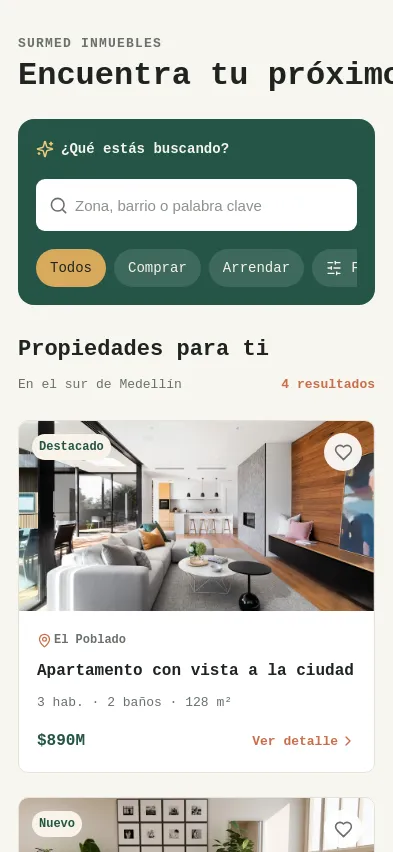 SurMed Inmuebles Móvil