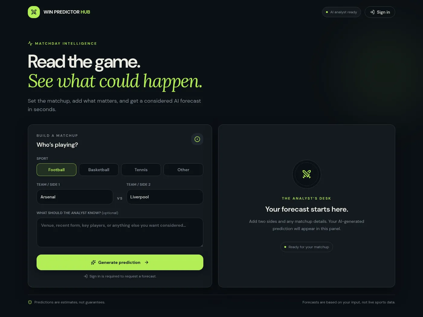 Win Predictor Hub