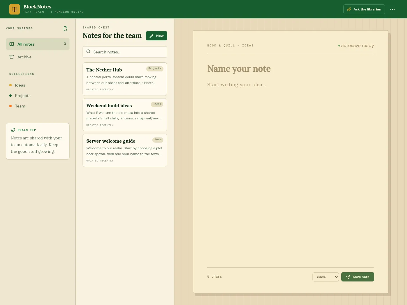 BlockNotes for Teams
