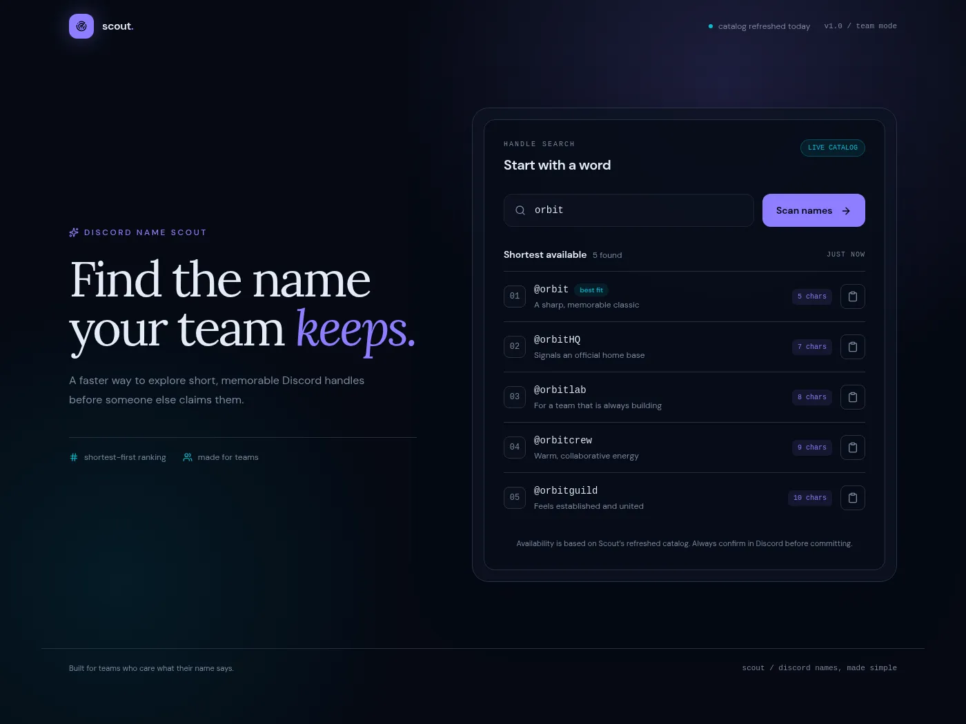 Discord Name Scout
