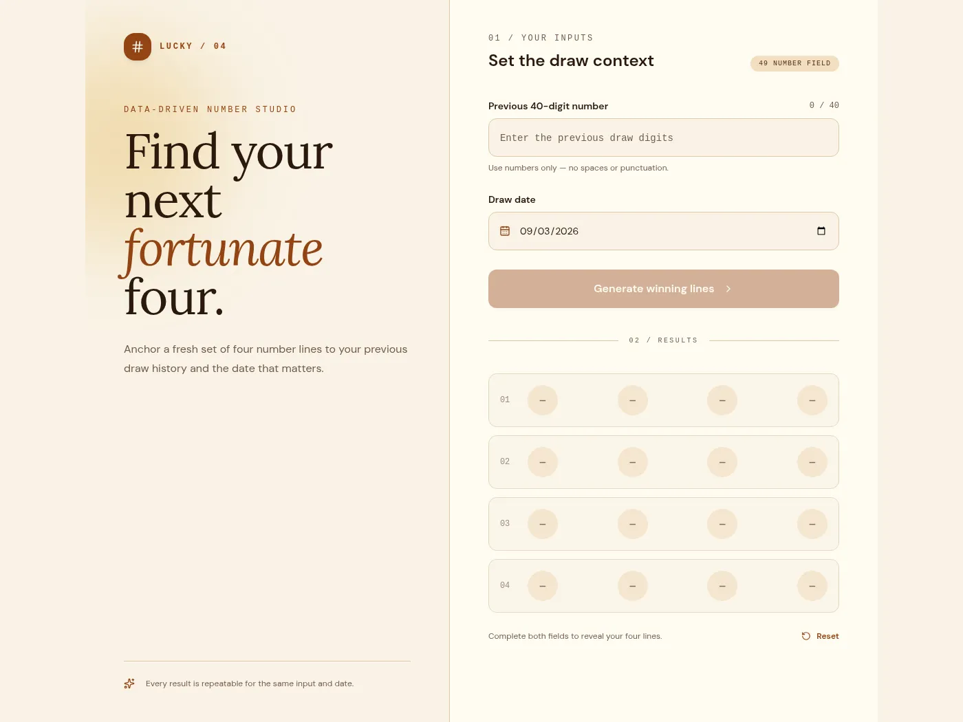 Lucky Number Generator