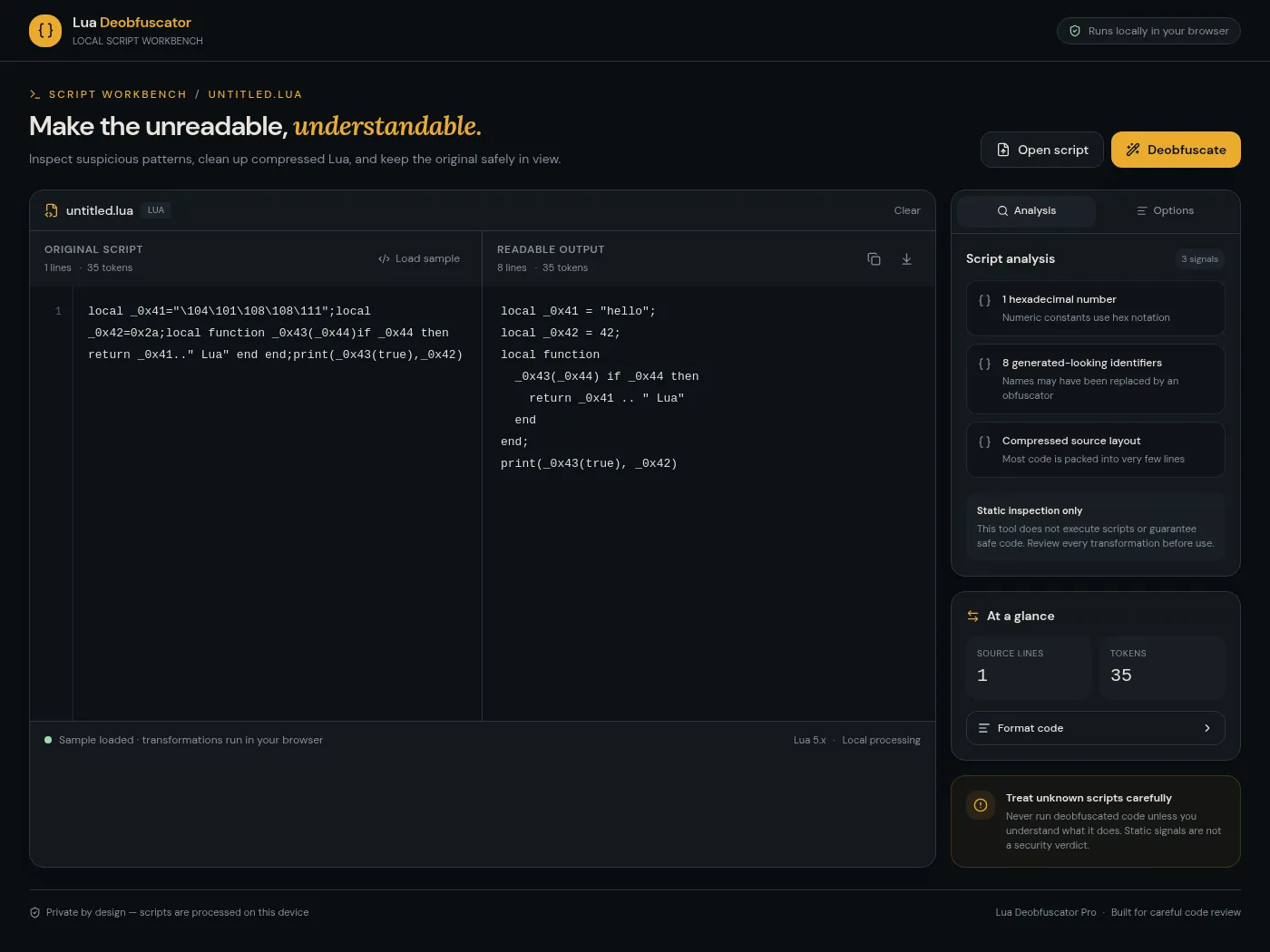 Lua Deobfuscator Pro