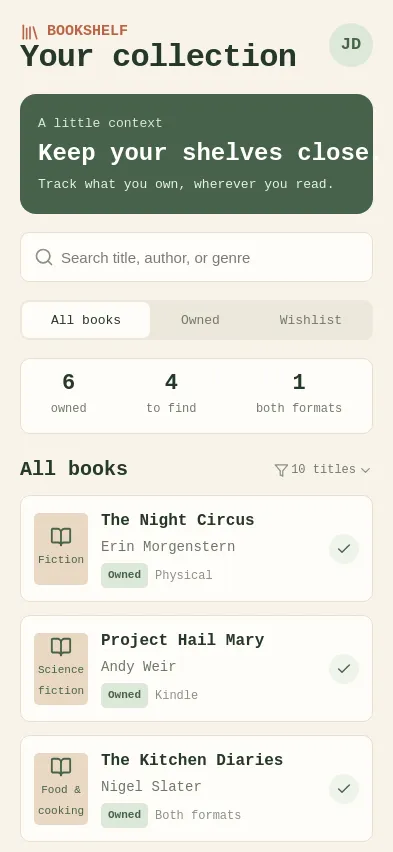BookShelf Tracker