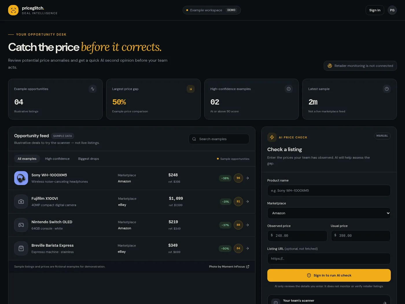 PriceGlitch Scanner