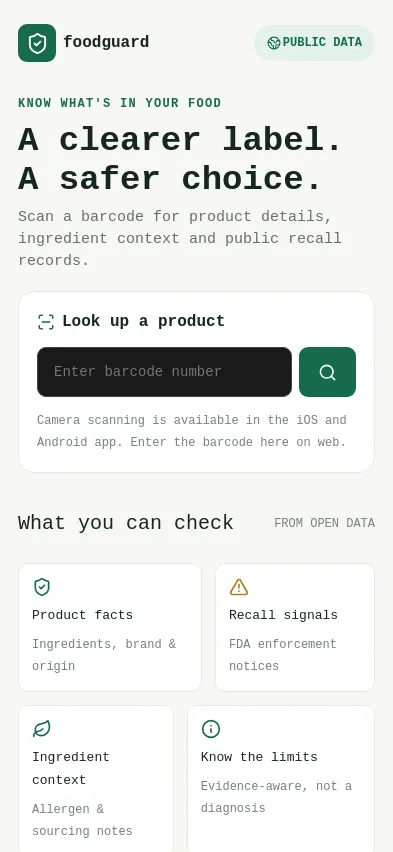 FoodGuard Mobile