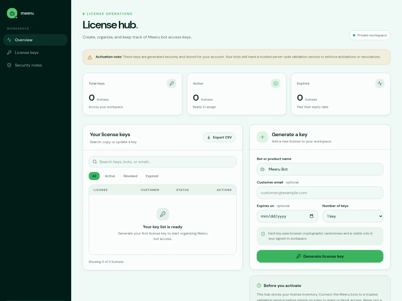 Meeru License Key Hub