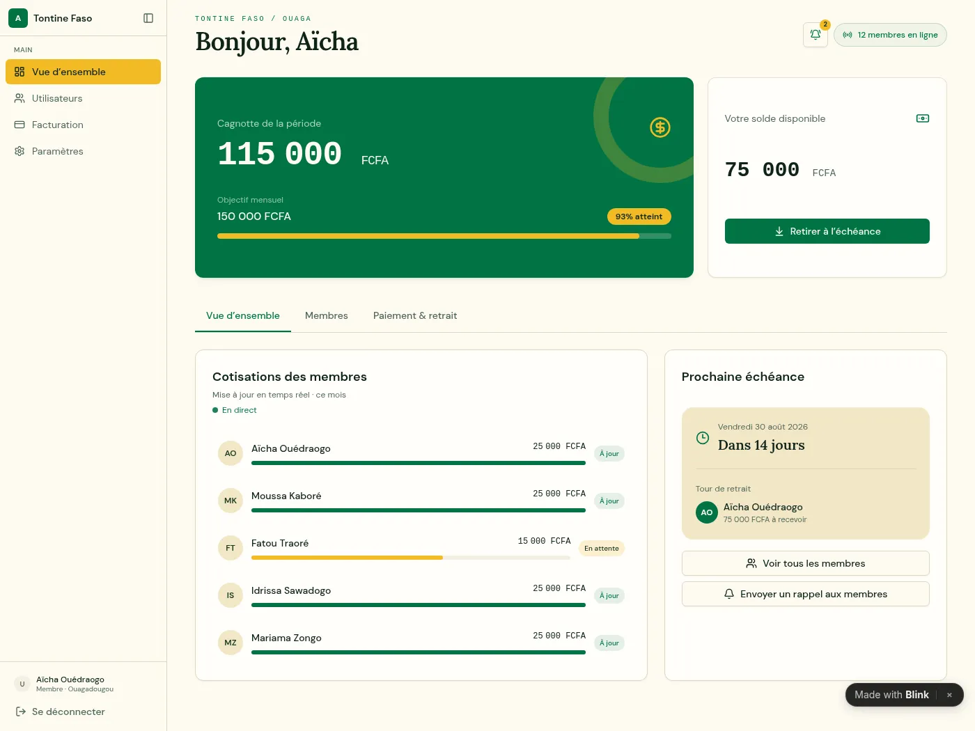 Tontine Burkina App
