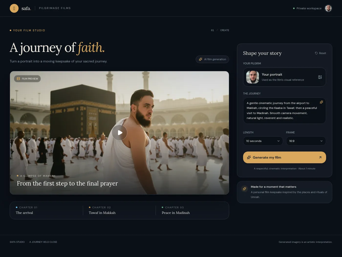 Umrah Cinematic Generator