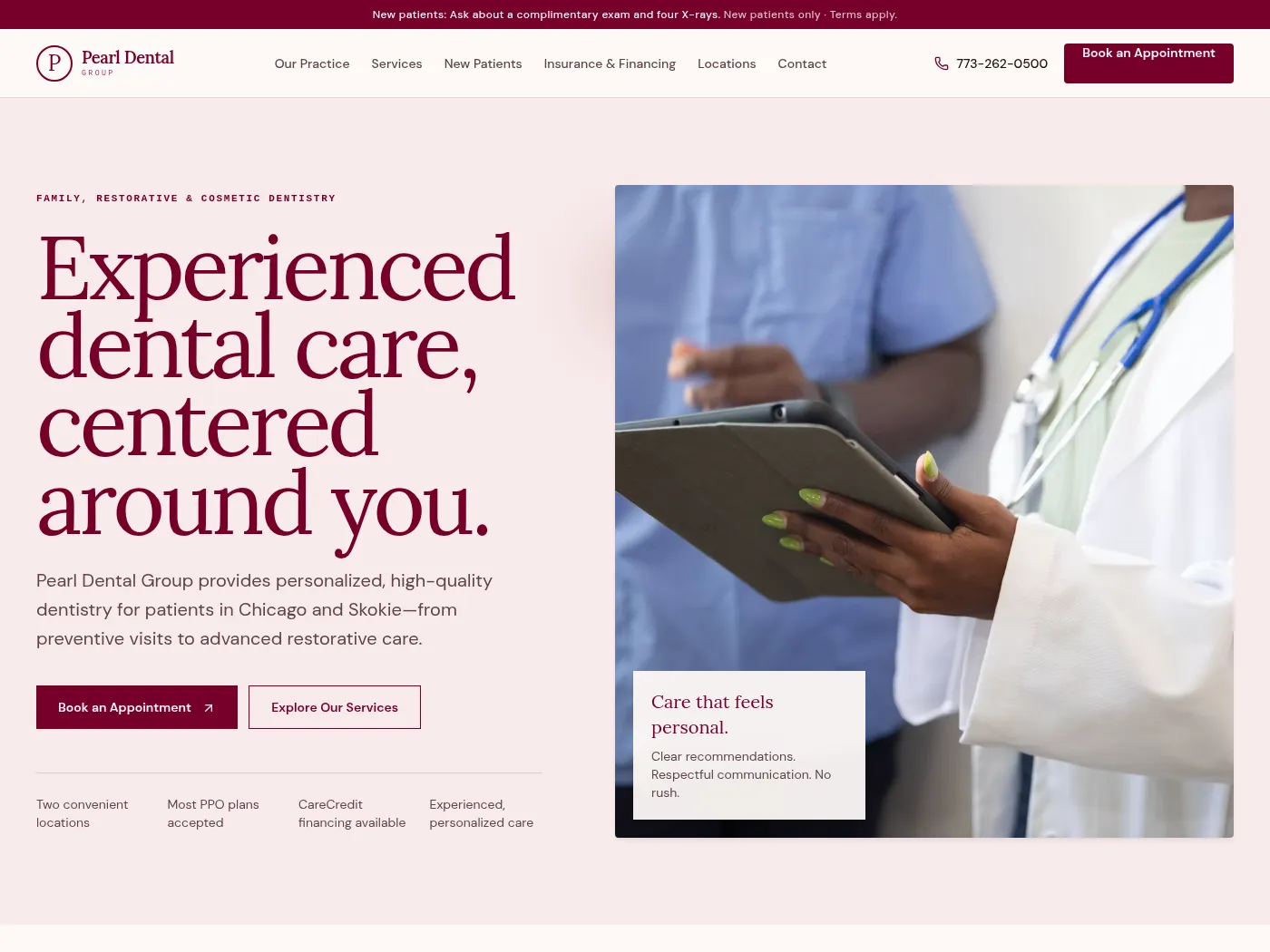Pearl Dental Website Revamp