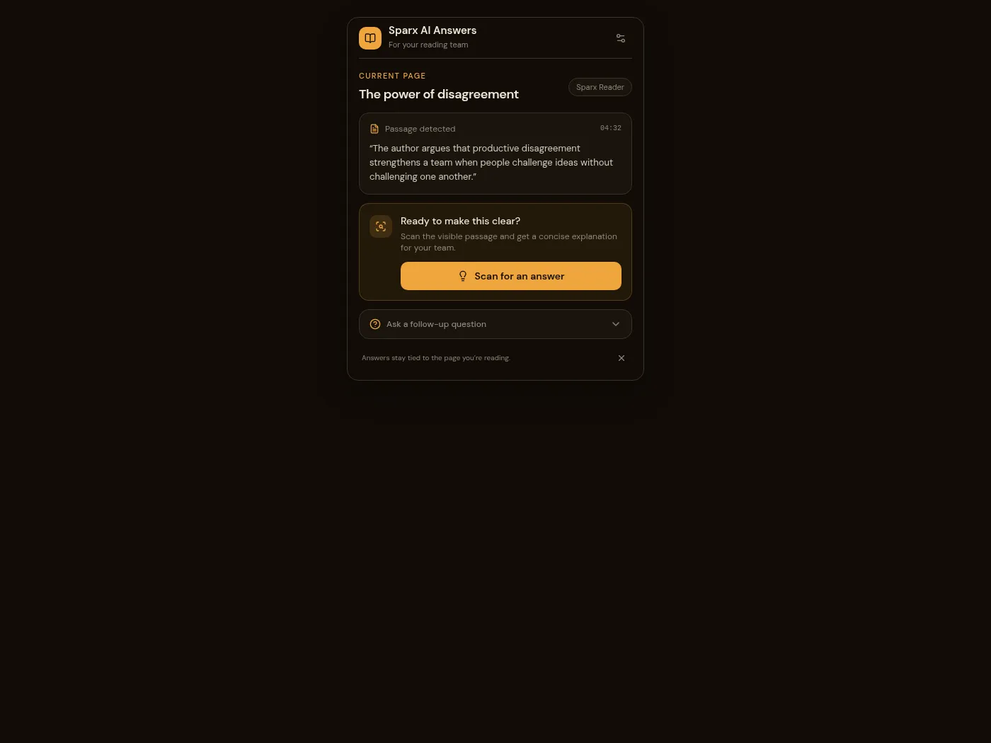 Sparx AI Answers Extension