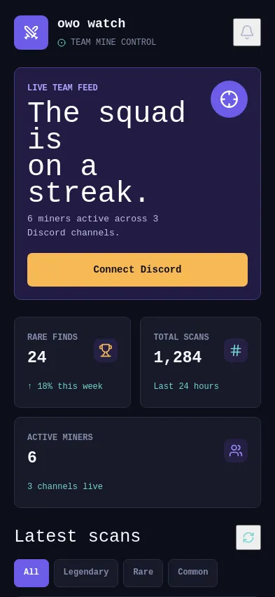 OwO Scan Tracker