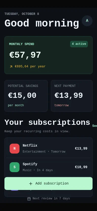 SubTrack Mobile